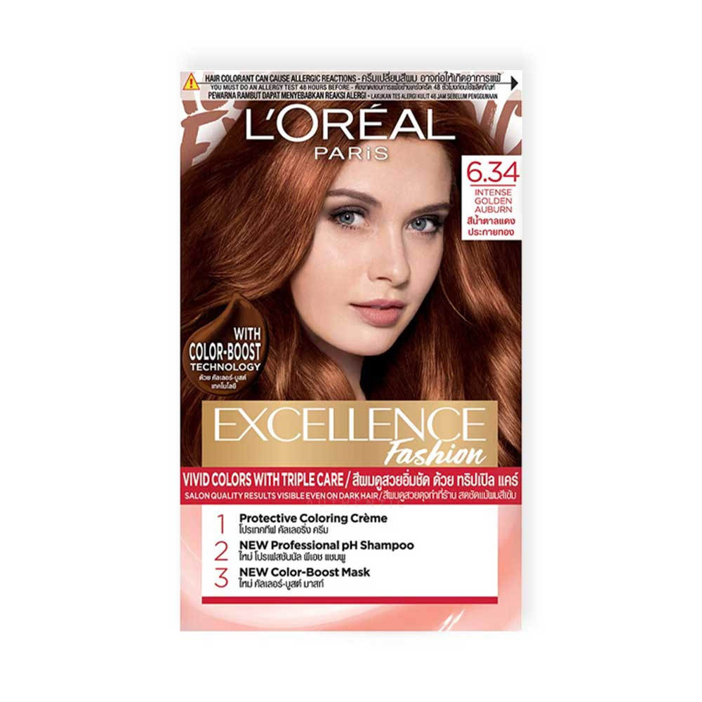 Loreal Excellence Fashion 6.34 Intense Golden – Permanent Hair Color